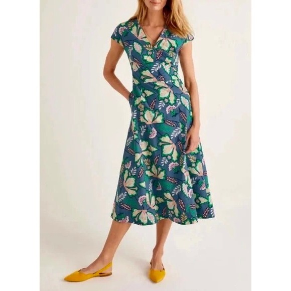 Boden | Dresses | Boden Natasha Midi Dress Floral Sailor Jungle Bloom ...